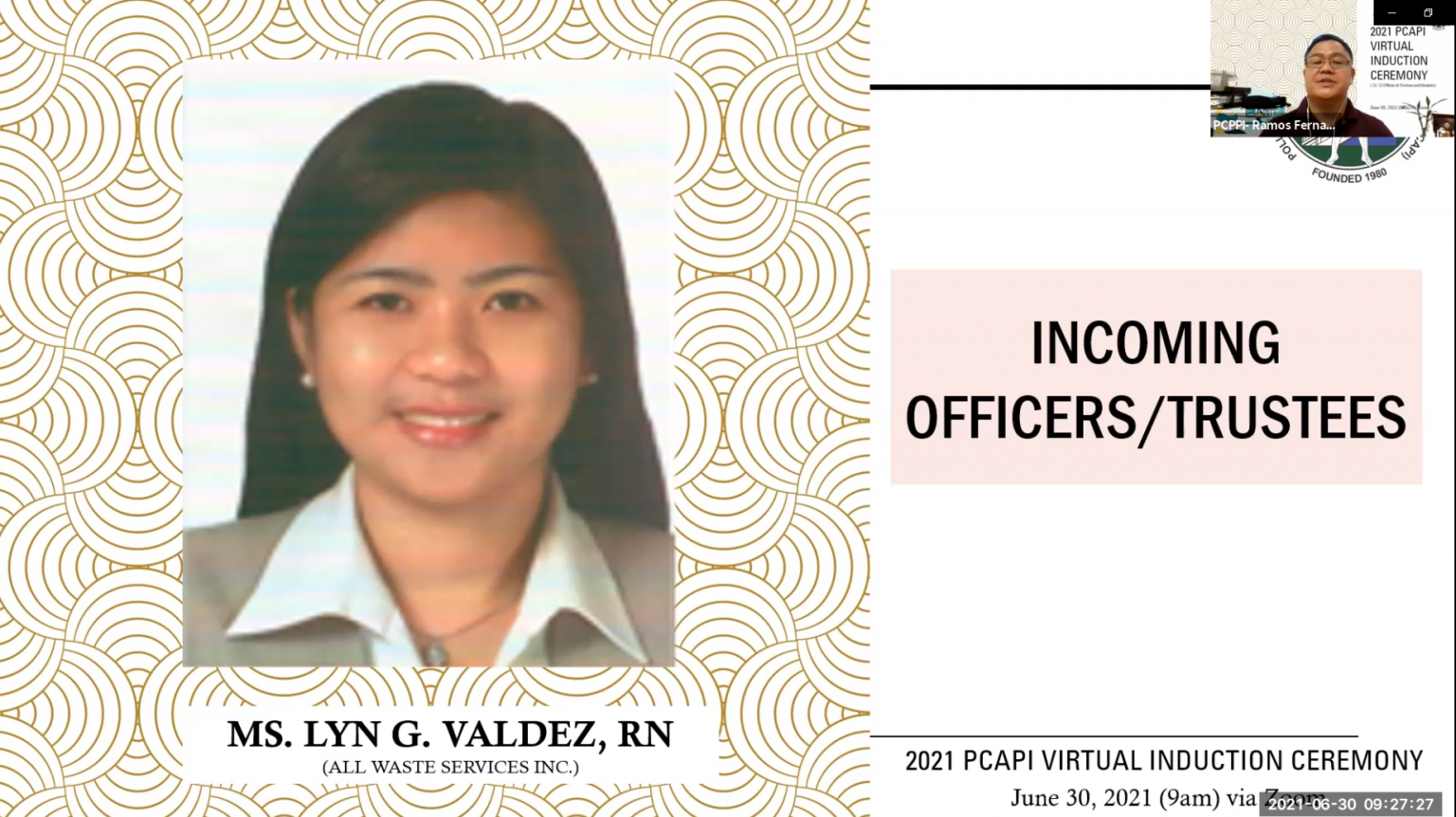 2021 PCAPI Virtual Induction Ceremony - PCAPI