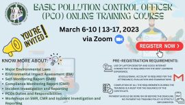 40 HOURS BASIC POLLUTION CONTROL OFFICERS ONLINE TRAINING COURSE (MARCH ...