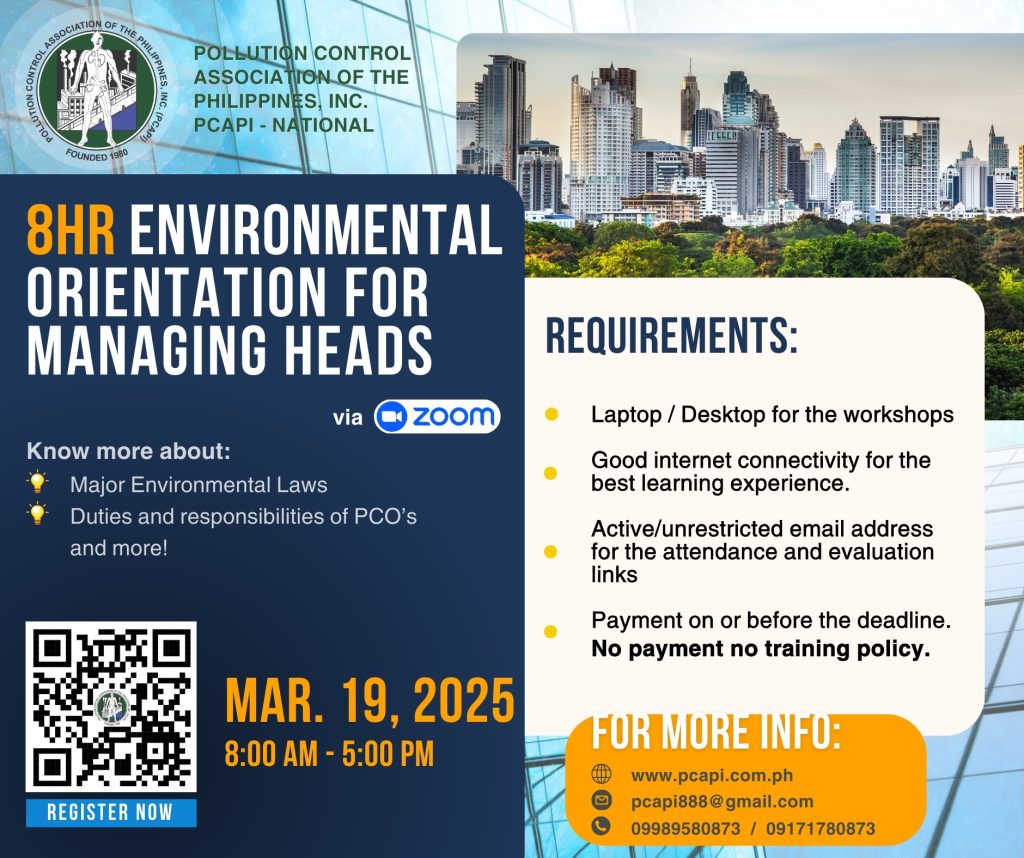 8 HOUR ENVIRONMENTAL ORIENTATION FOR MANAGING HEADS (MARCH 2025) - PCAPI